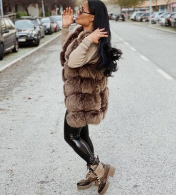 Fox Fur Vest with Square Panels "Victoria" - Real Fur Vests for Women ...