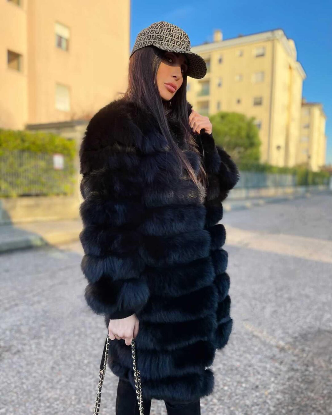 Long Fox Fur Transformer Coat "Avery" - Real Fur Coats for Women - Aria ...