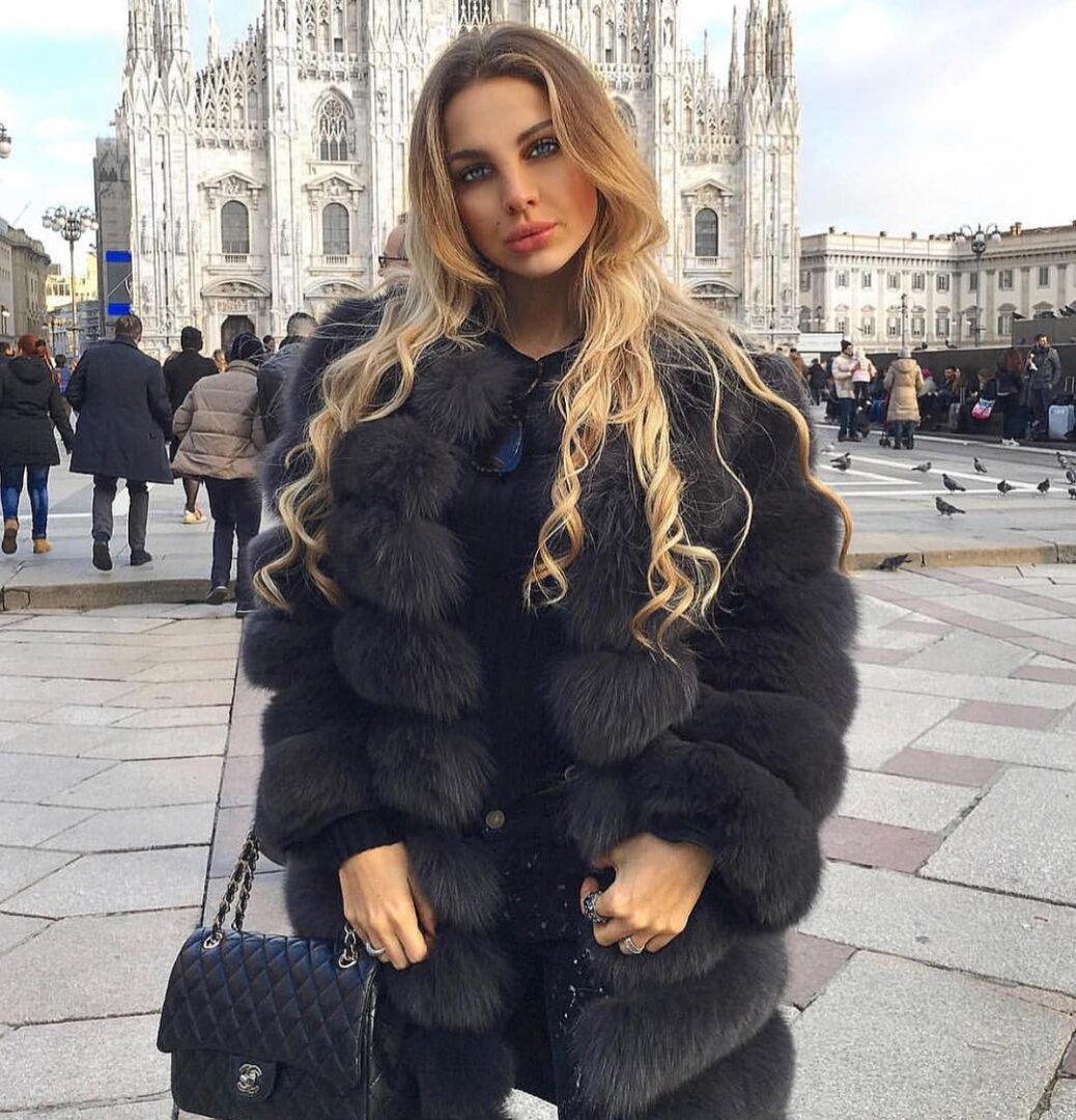 Long Fox Fur Transformer Coat "Avery" - Real Fur Coats for Women - Aria ...