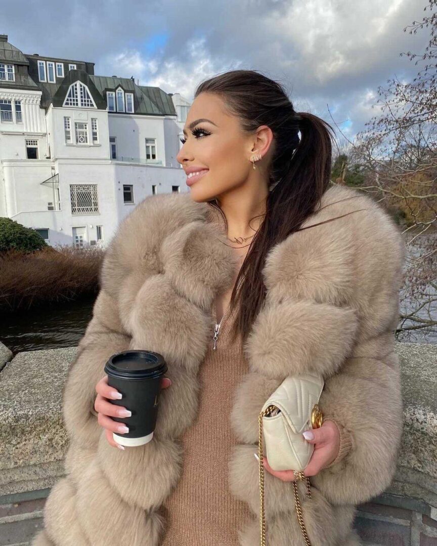 Fox Fur Coat with Square Panels "Gloria" - Real Fur Coats for Women ...