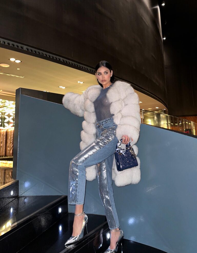 Fox Fur Coat with Square Panels "Gloria" - Real Fur Coats for Women ...