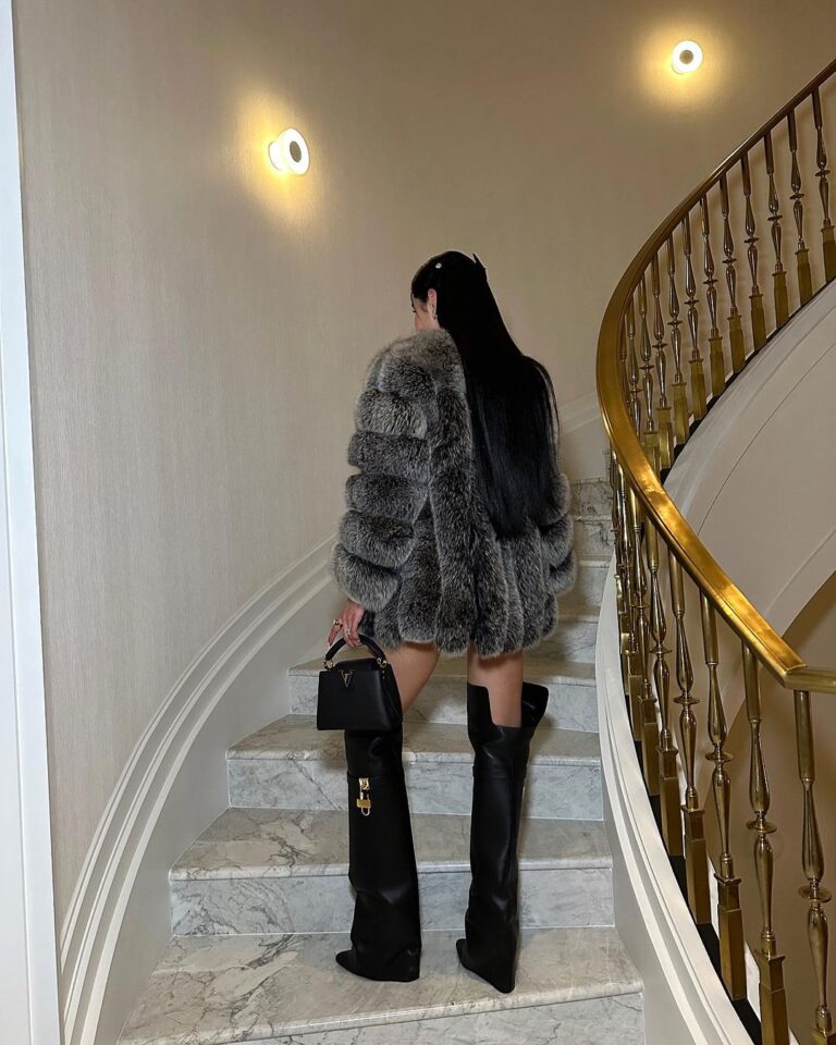 Fox Fur Coat with Vertical Panels "Reagan" - Real Fur Coats for Women ...