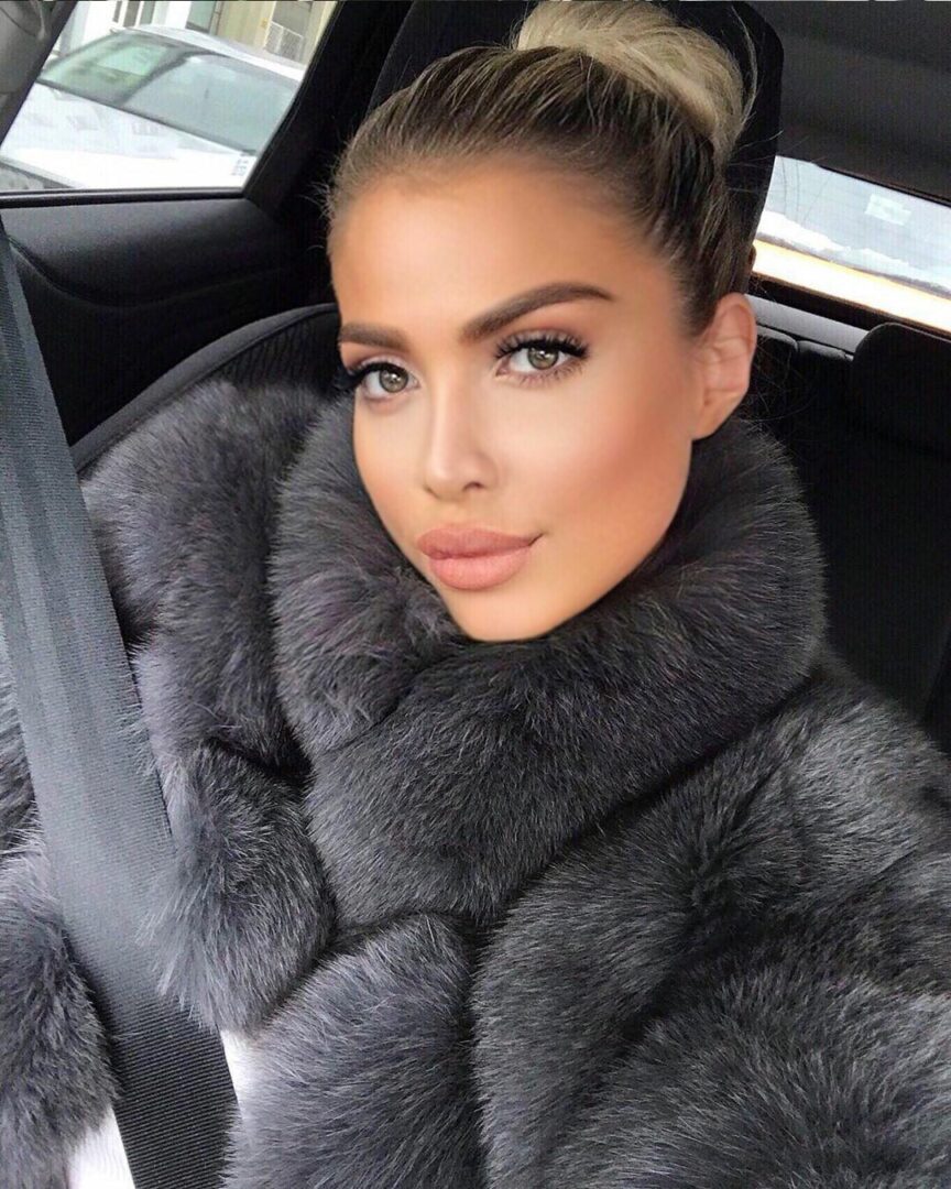 Fox Fur Coat with Band Collar "Dulce" - Real Fur Coats for Women - Aria ...