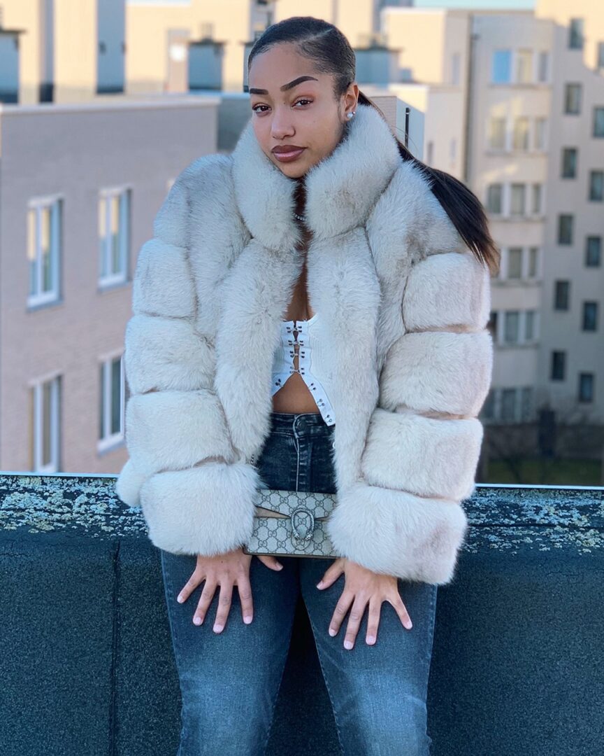 Fox Fur Coat with Band Collar "Dulce" - Real Fur Coats for Women - Aria ...