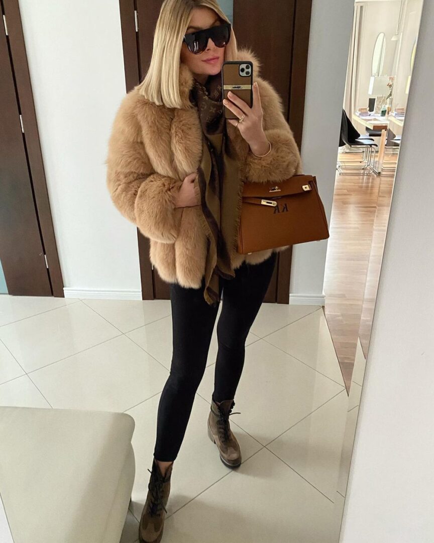 Fox Fur Coat with Band Collar "Dulce" - Real Fur Coats for Women - Aria ...